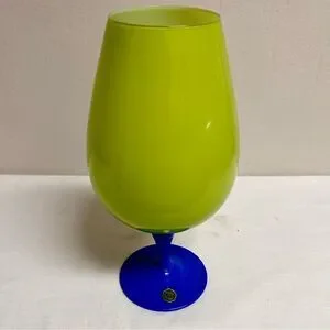 Dining | Vintage Chartreuse Green And Periwinkle Blue Italian Empoli ...